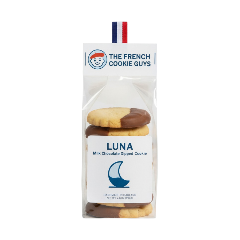 Luna | Milk Chocolate Dipped Butter Cookie – The French Cookie Guys
